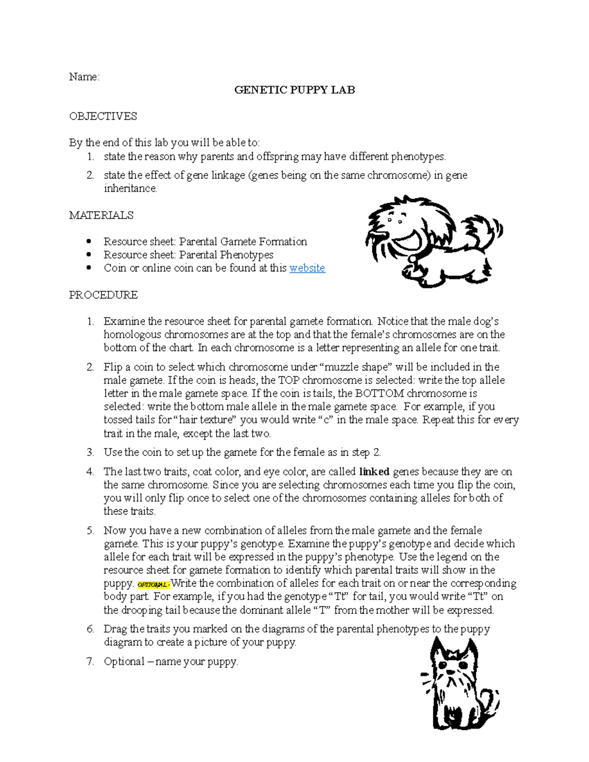 Genetic Puppy Lab for Digital - Name: GENETIC PUPPY LAB OBJECTIVES By ...
