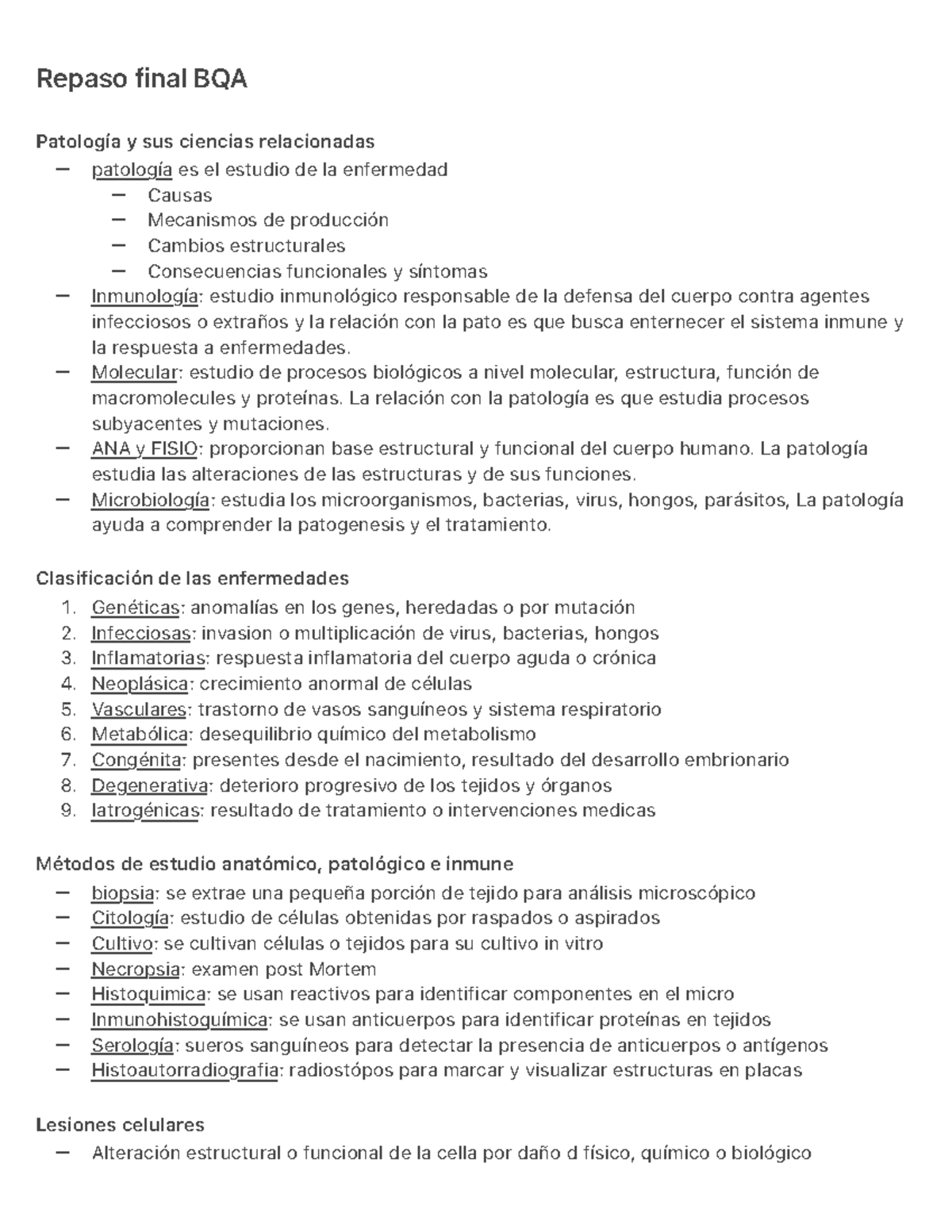 Repaso final BQA - – – – – – – – – – 1. 2. 3. 4. 5. 6. 7. 8. 9. – – – – – – – – – Repaso final ...