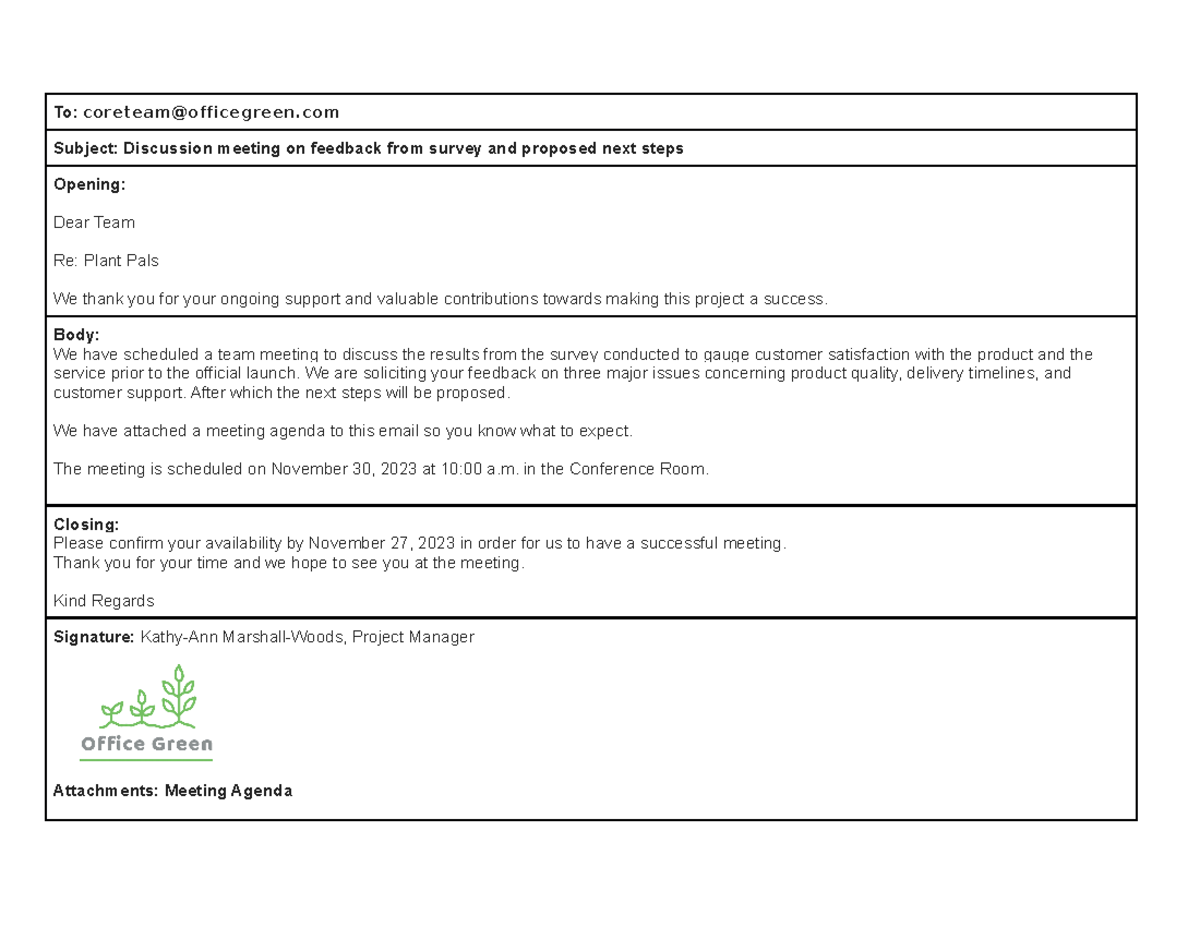 Invitation email - vayqu - To: coreteam@officegreen Subject: Discussion ...
