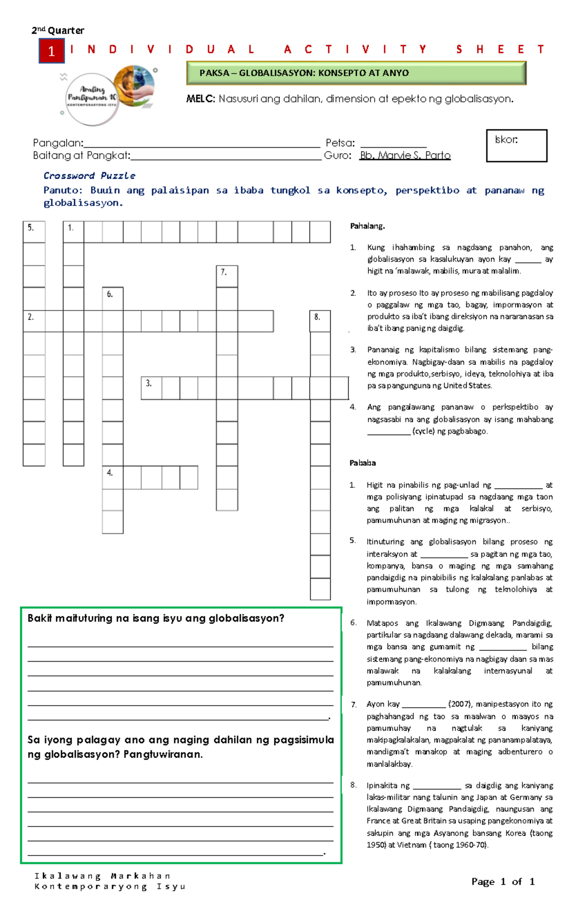 Q2-Learning-Activity-Sheets-2 - I N D I V I D U A L A C T I V I T Y S H ...
