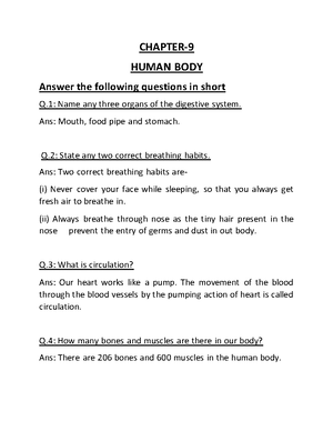 Nervous system class 5 - CHAPTER 9 OUR NERVOUS SYSTEM Answer the ...