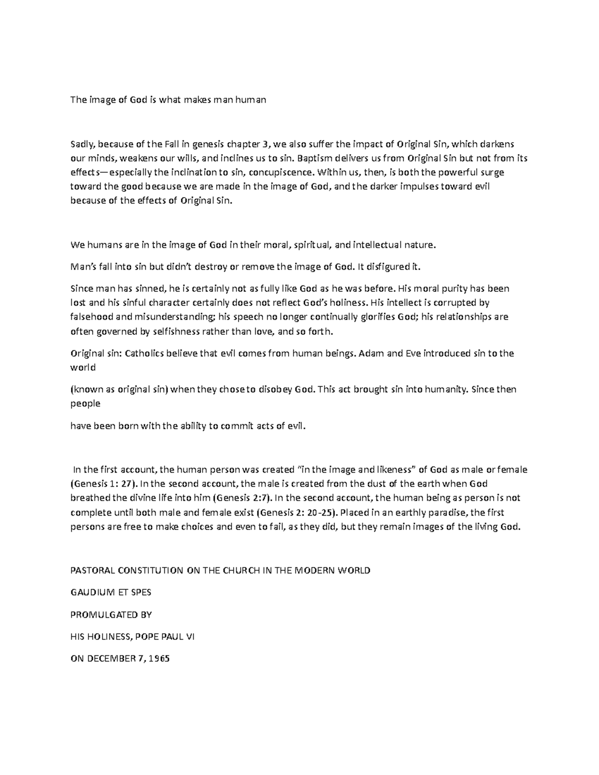 Morality - Christian concept of human person, human acts and freedom ...