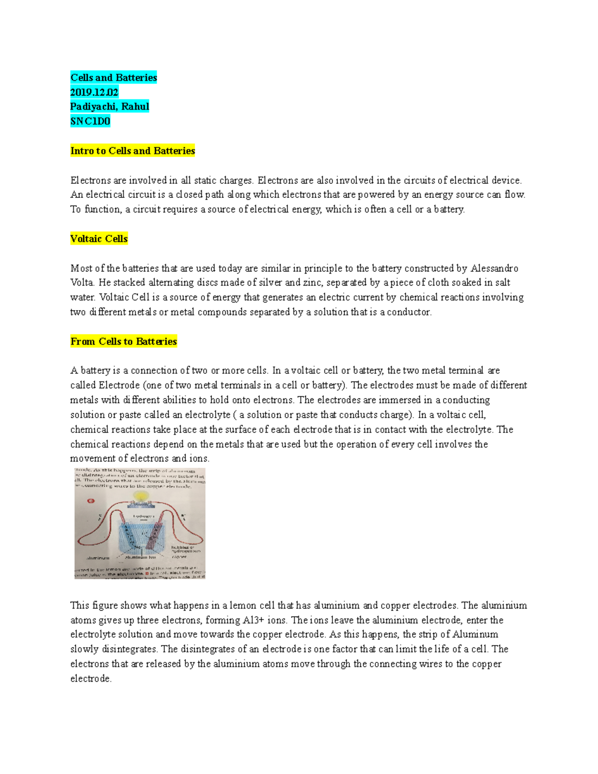 Cells and Batteries - info - Cells and Batteries 2019. Padiyachi, Rahul ...