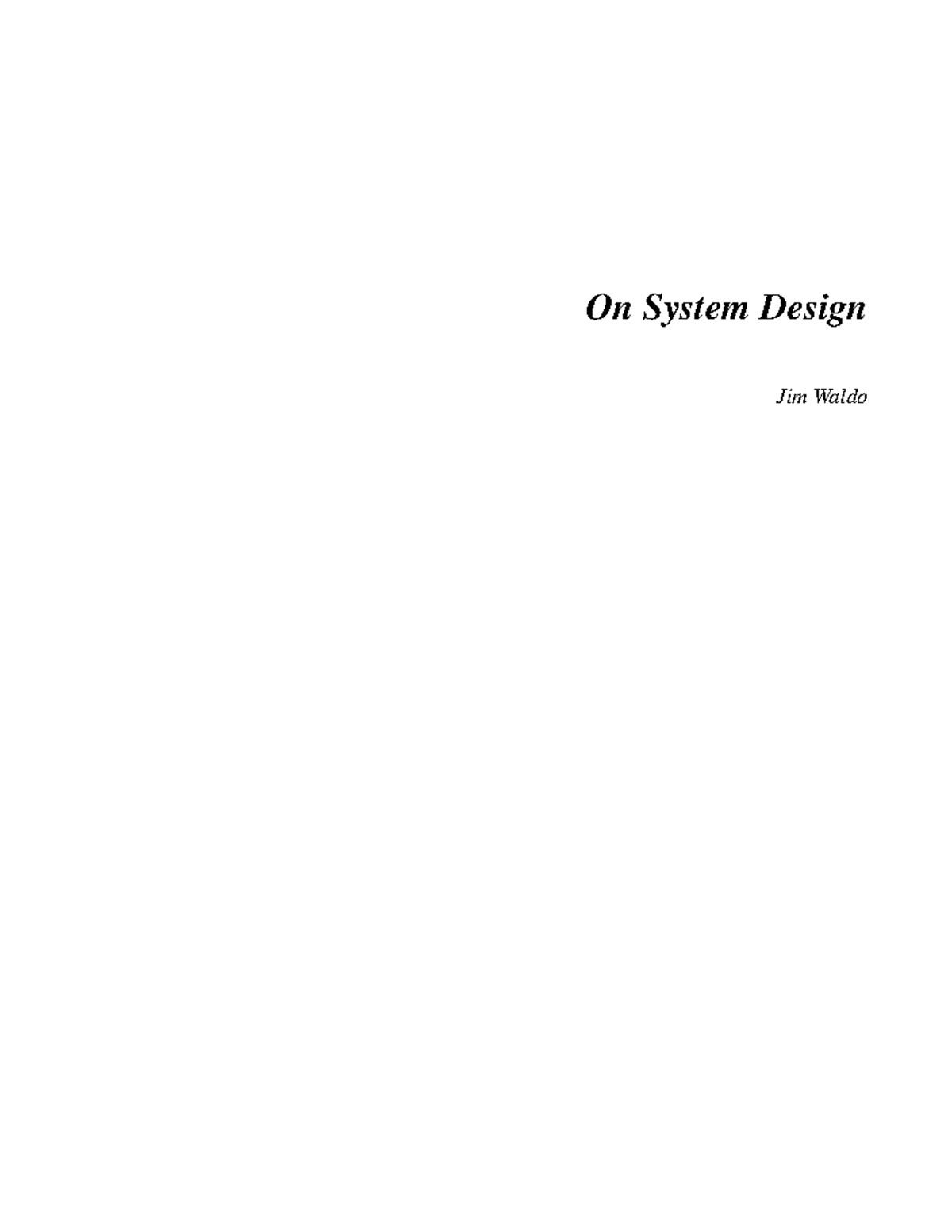 Ps-2006-6 - good one - On System Design Jim Waldo On System Design Jim ...
