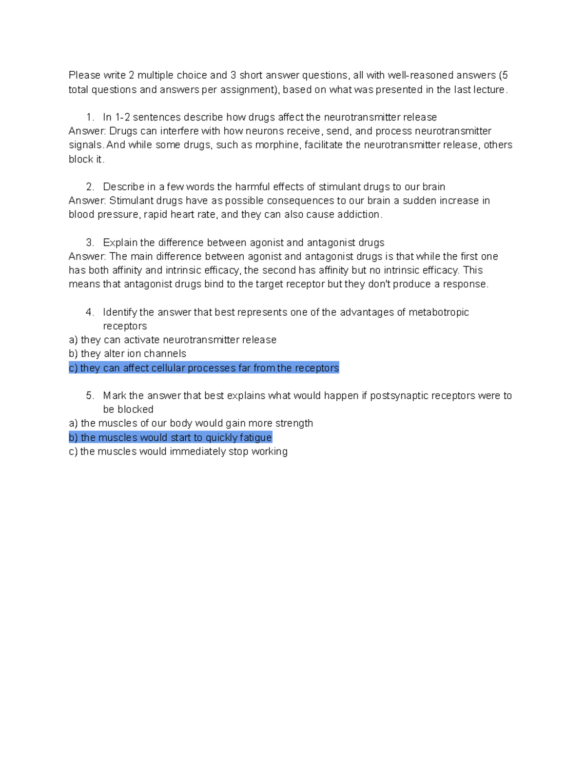 Psyc 2 Assignment 3 Every Week We Were Asked To Create Our Own Question Problems Multiple
