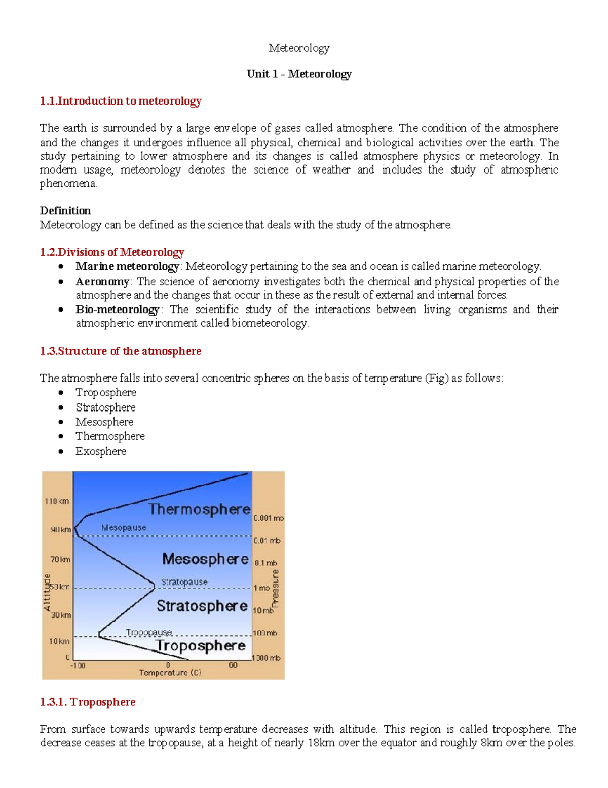 Meteorology Climatology and Geography - Meteorology Unit 1 ...