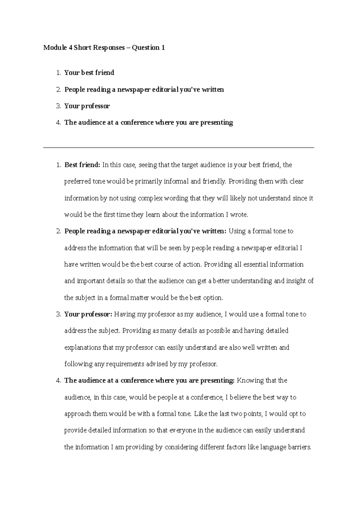 Module 4 Short Responses - Studocu