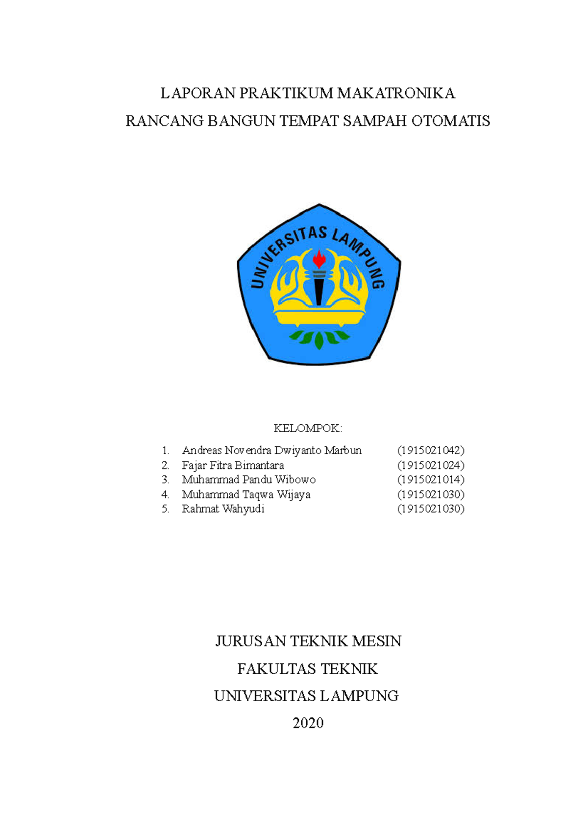 Laporan Praktikum Mekatronika - LAPORAN PRAKTIKUM MAKATRONIKA RANCANG ...