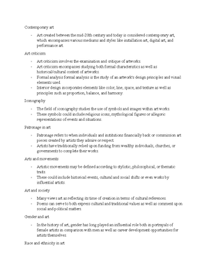 ART History Notes 16 - Color rendering accuracy is vital in creating ...