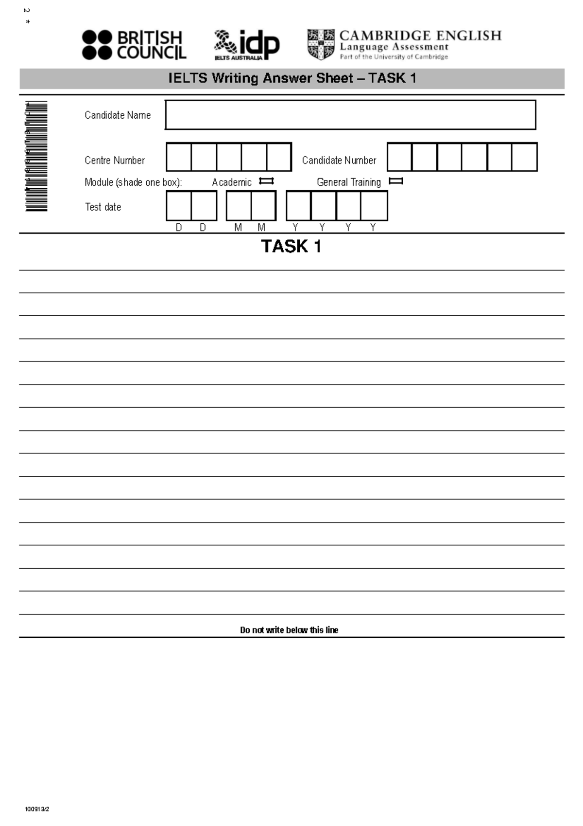 Writing Answer Sheet Du hoc Etest - 2 * * 0 1 8 1 9 3 8 7 4 IELTS ...