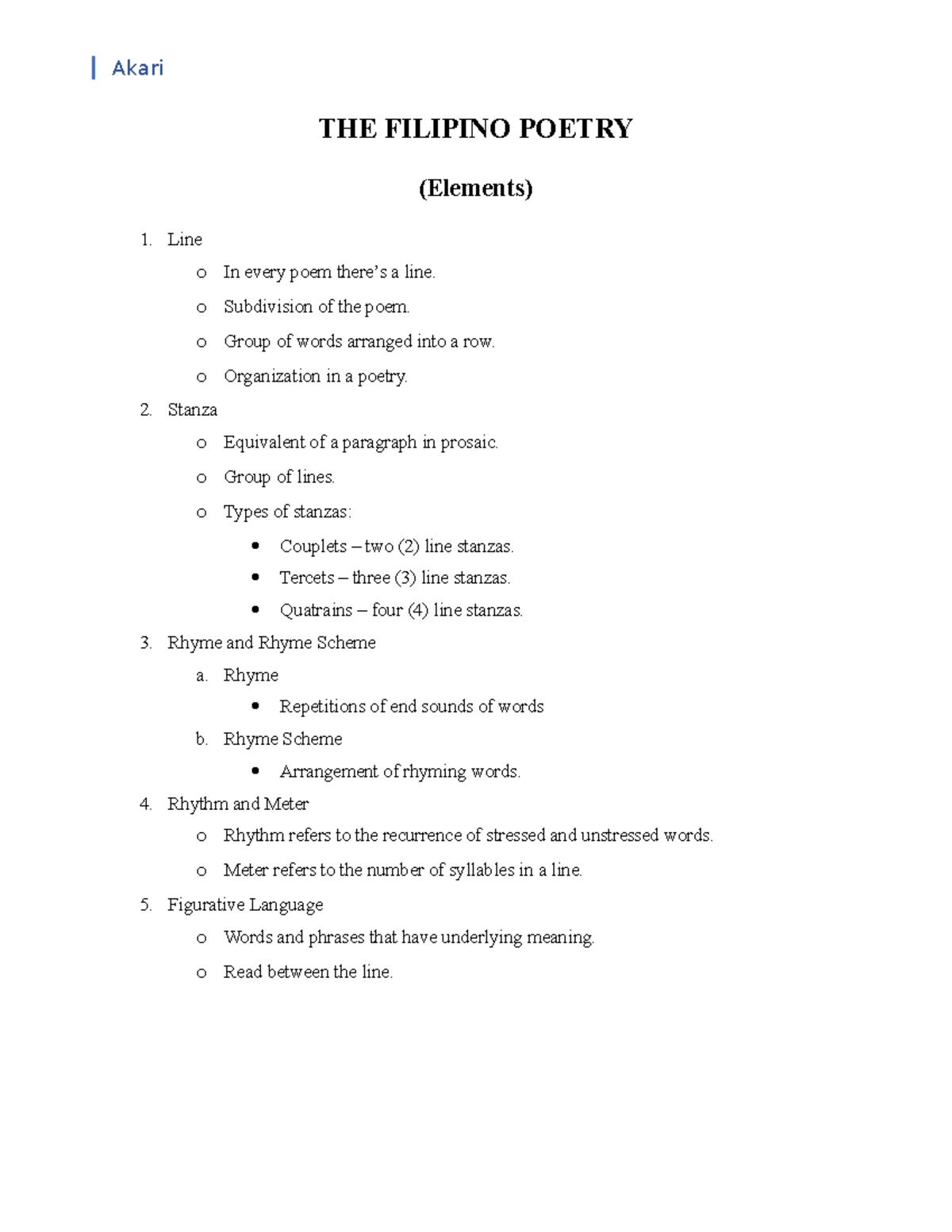 21st century Literature - The FIlipino Poetry (Akari) - Akari THE ...