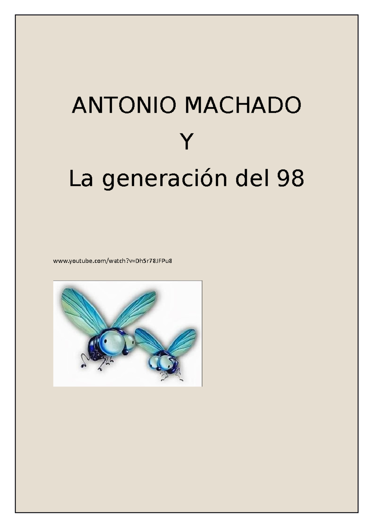 Antonio Machado (2.Batx) - ANTONIO MACHADO Y La generación del 98 ...