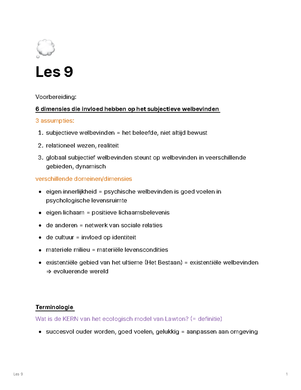 Les 9 voorbereiding - Samenvatting Handelingsvaardigheden B - Les 9 1 💭 Les 9 Voorbereiding: 6 ...