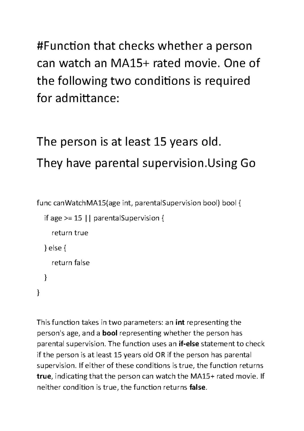 Person can watch an MA15 using Go - #Function that checks whether a ...