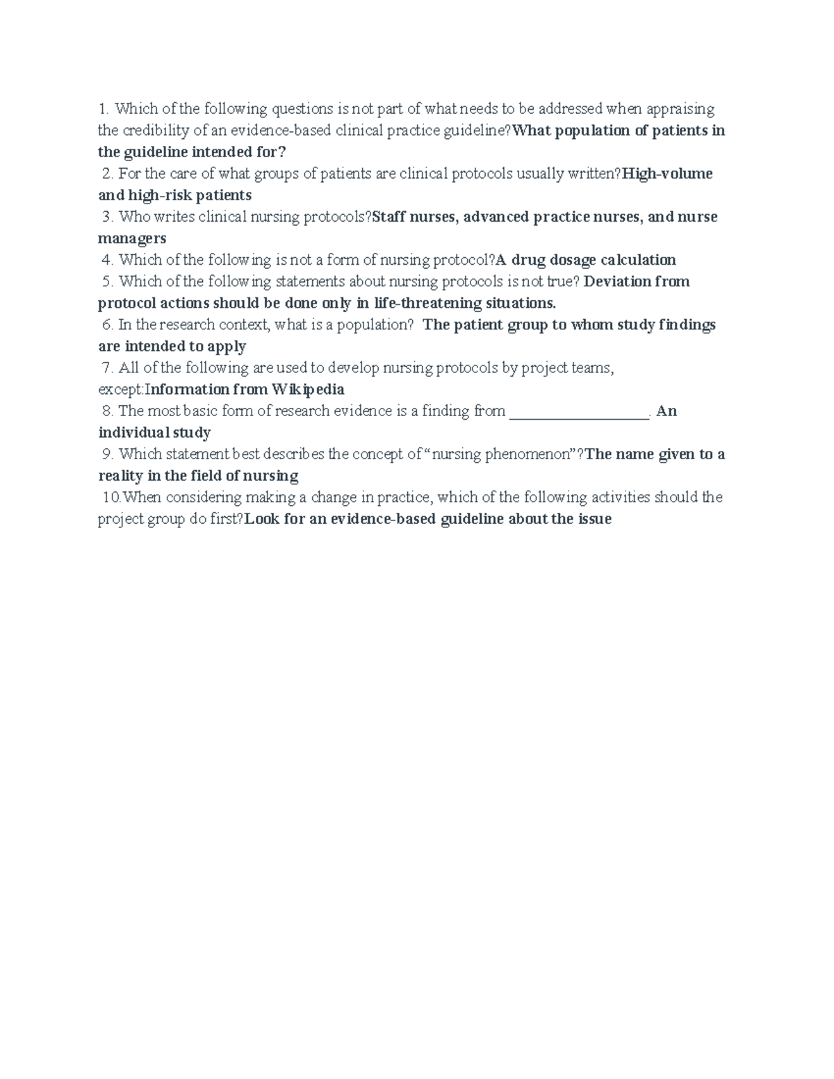 Week 7 Knowledge Check - Which of the following questions is not part ...