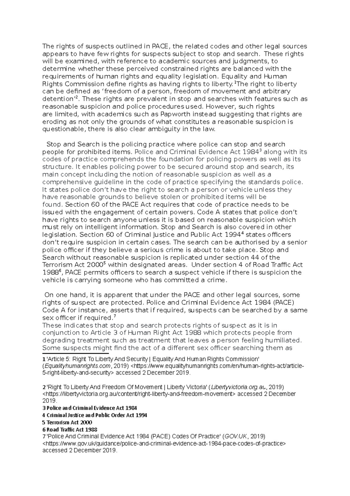 Are rights of suspected under PACE Act - The rights of suspects ...