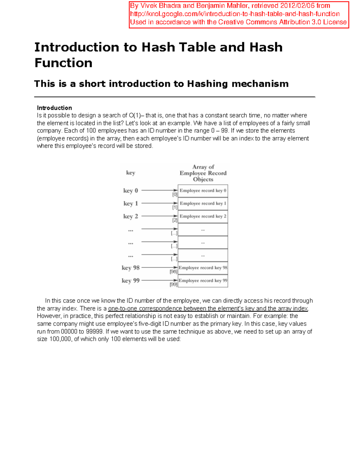 Introduction to hashing - By Vivek Bhadra and Benjamin Mahler ...