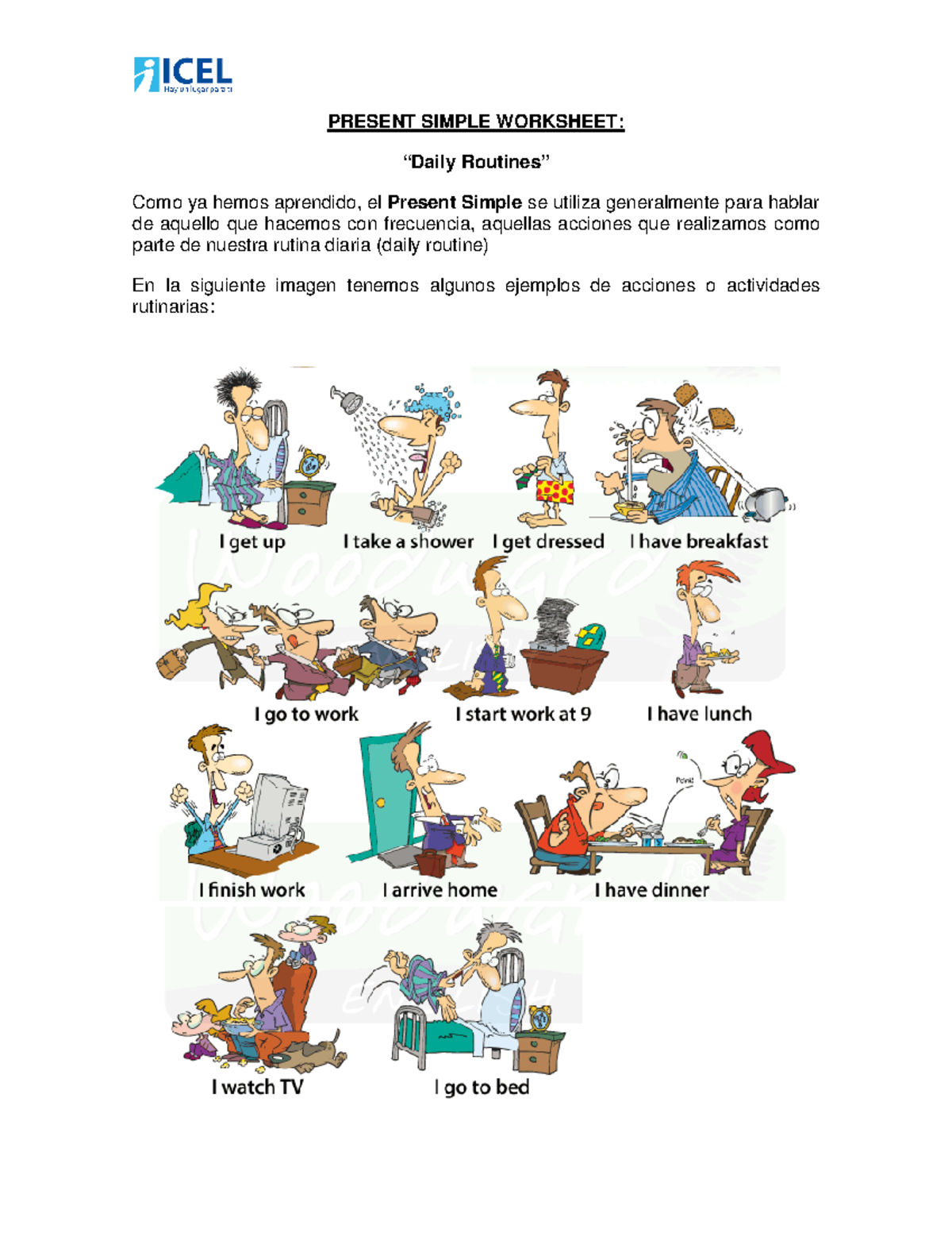 03 - apuntes sobre la rutina diaria - PRESENT SIMPLE WORKSHEET: “Daily ...