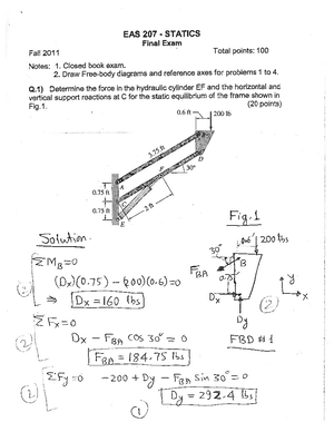 Eas207-Formula Sheet -final-exam - EAS 207 Formula 5 and 6 (Trusses and ...