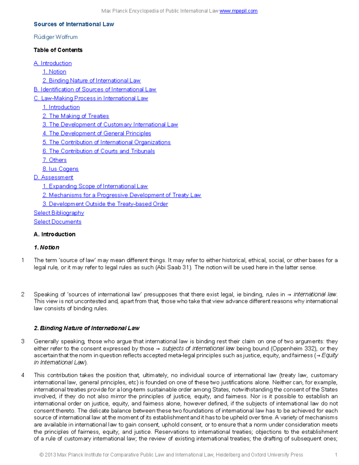 The modern Land Law - Sources of International Law Rüdiger Wolfrum ...
