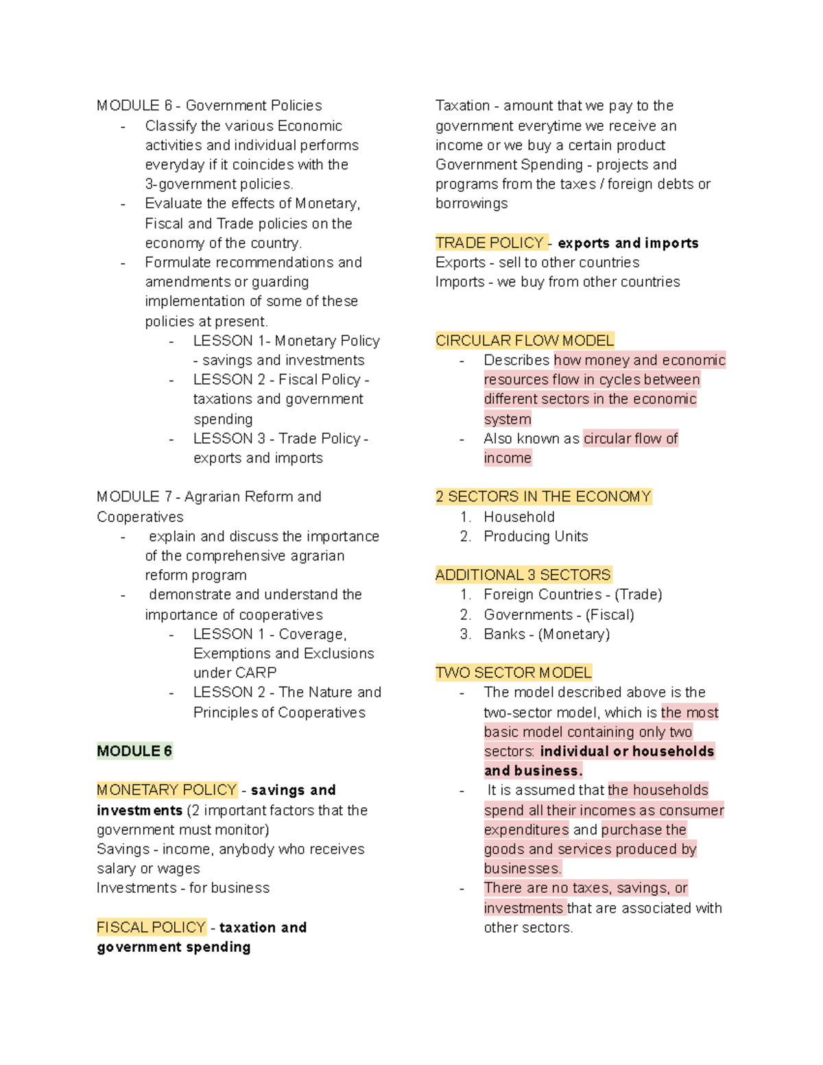 HE Module 6 - Lecture notes 1-8 - MODULE 6 - Government Policies ...