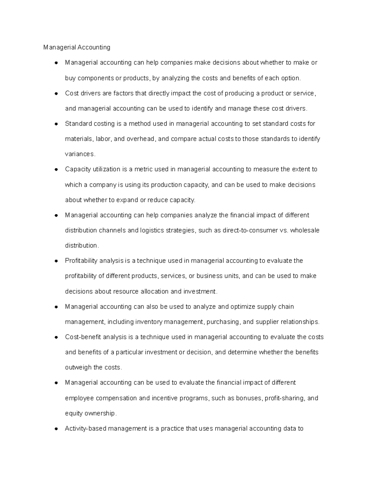 Managerial Accounting Note 5 - Managerial Accounting Managerial ...