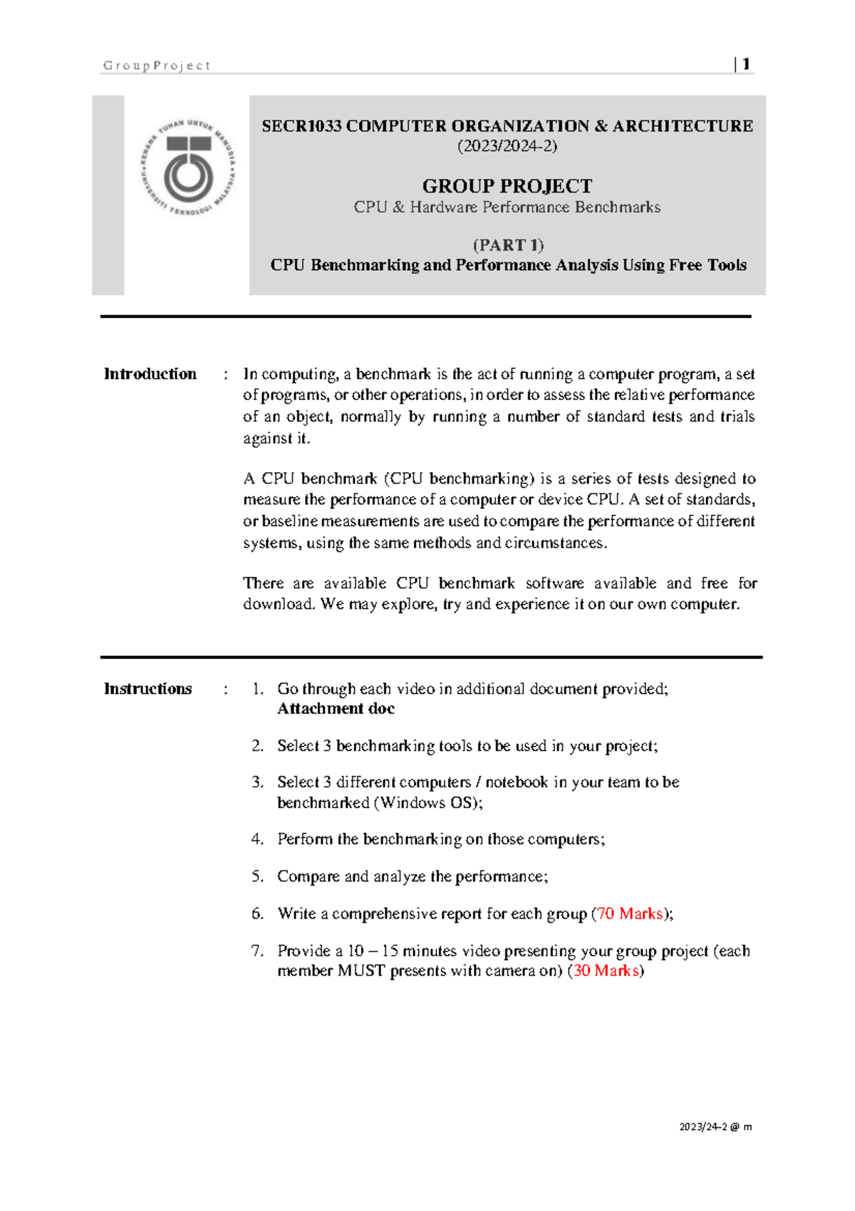 Group Project (1 July 2024) v4 final version - SECR1033 COMPUTER ...