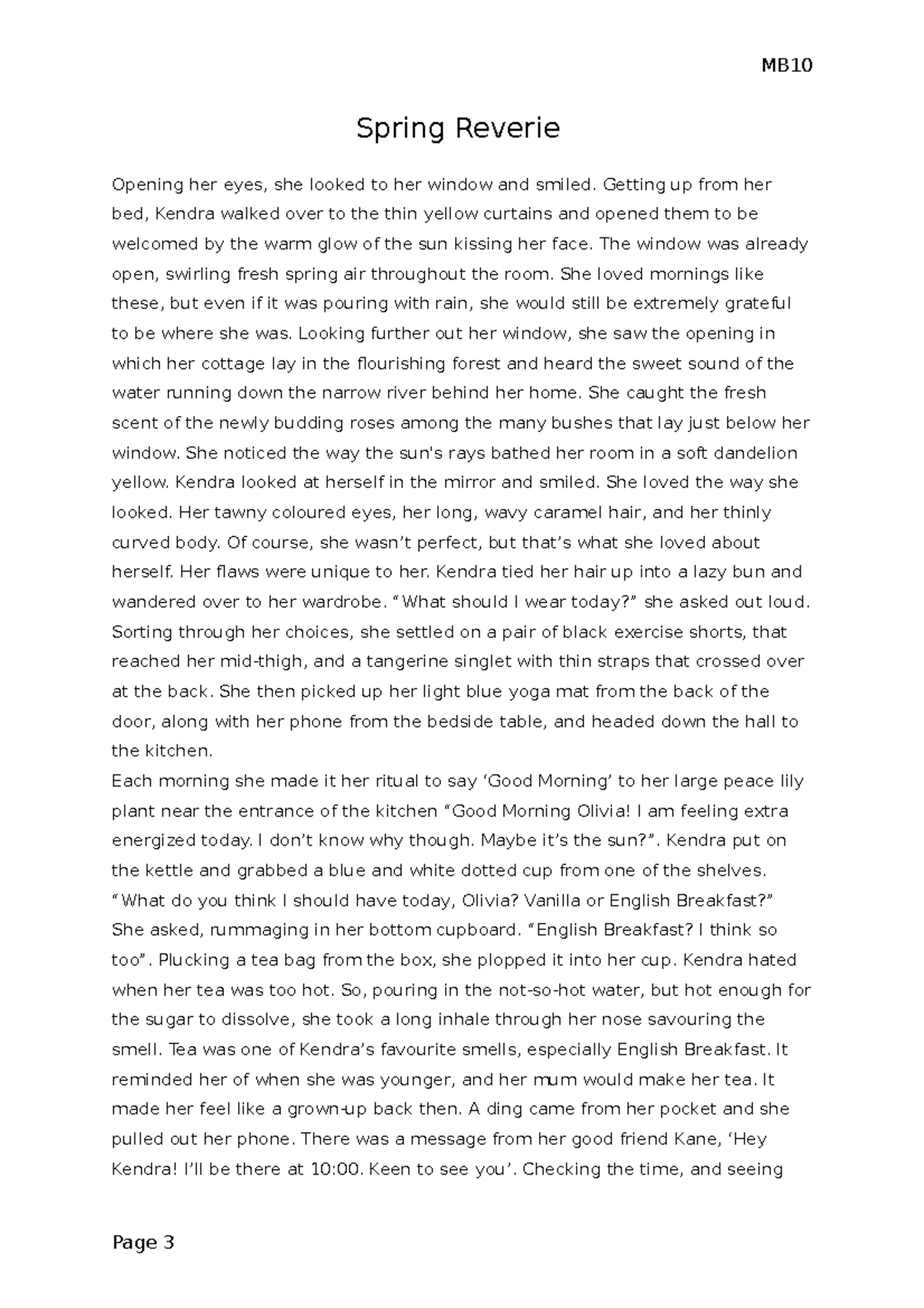 Spring Reverie - a short story - MB Spring Reverie Opening her eyes ...