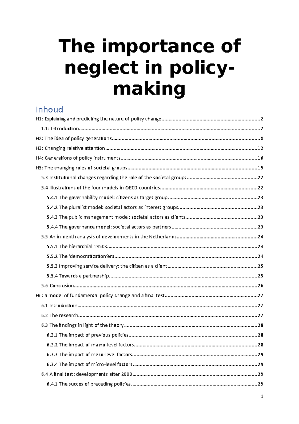 The Importance of Neglect in Policy-Making - Michiel S. de Vries - The ...