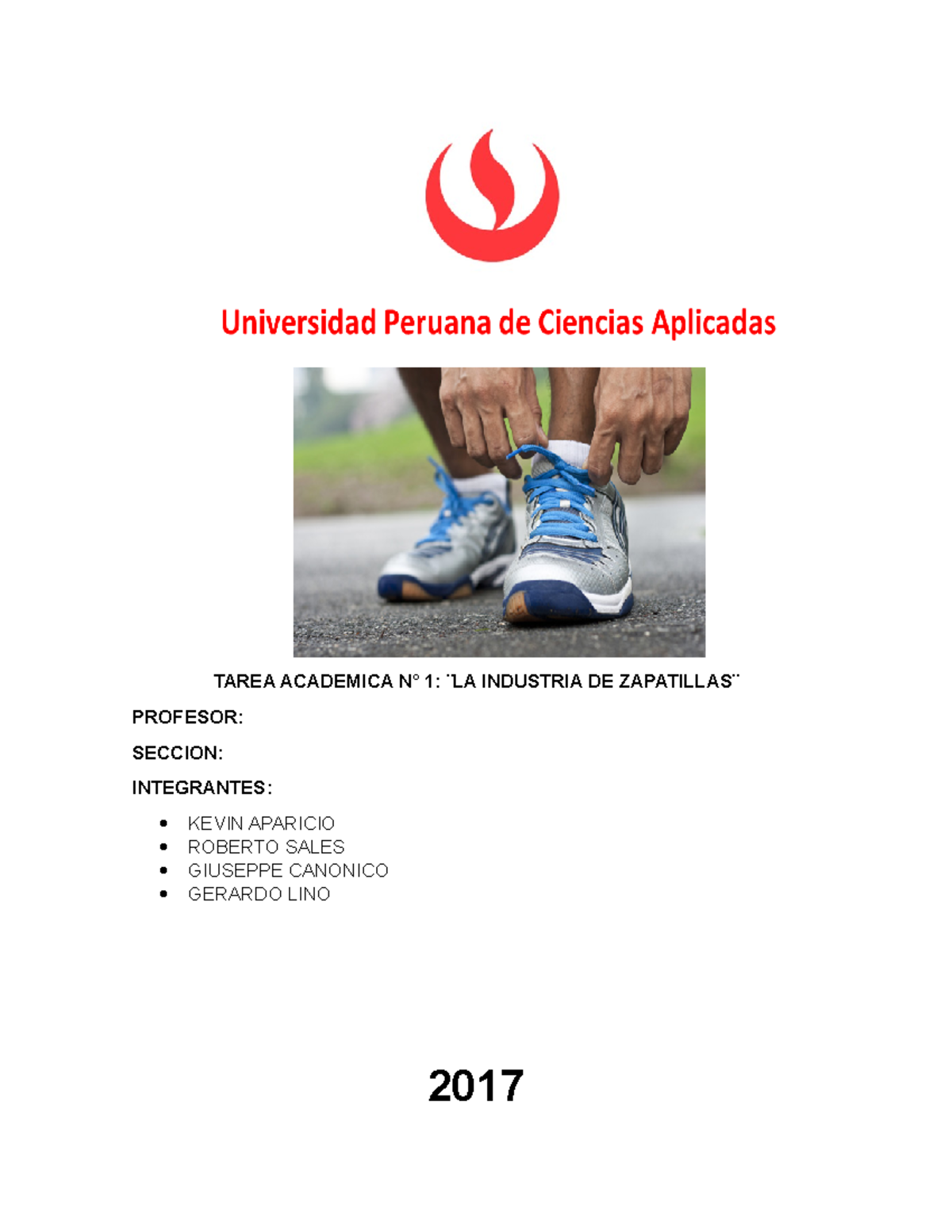 TA 1-1 - Nota: 17 - TAREA ACADEMICA 1: INDUSTRIA DE PROFESOR: SECCION ...