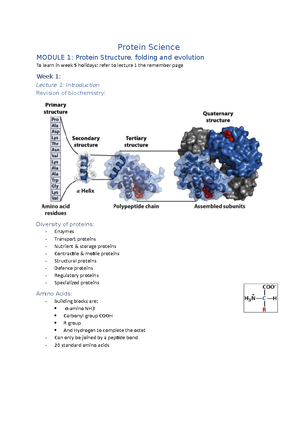 Protein Science Module 2, complete - Protein Science MODULE 2: Protein ...