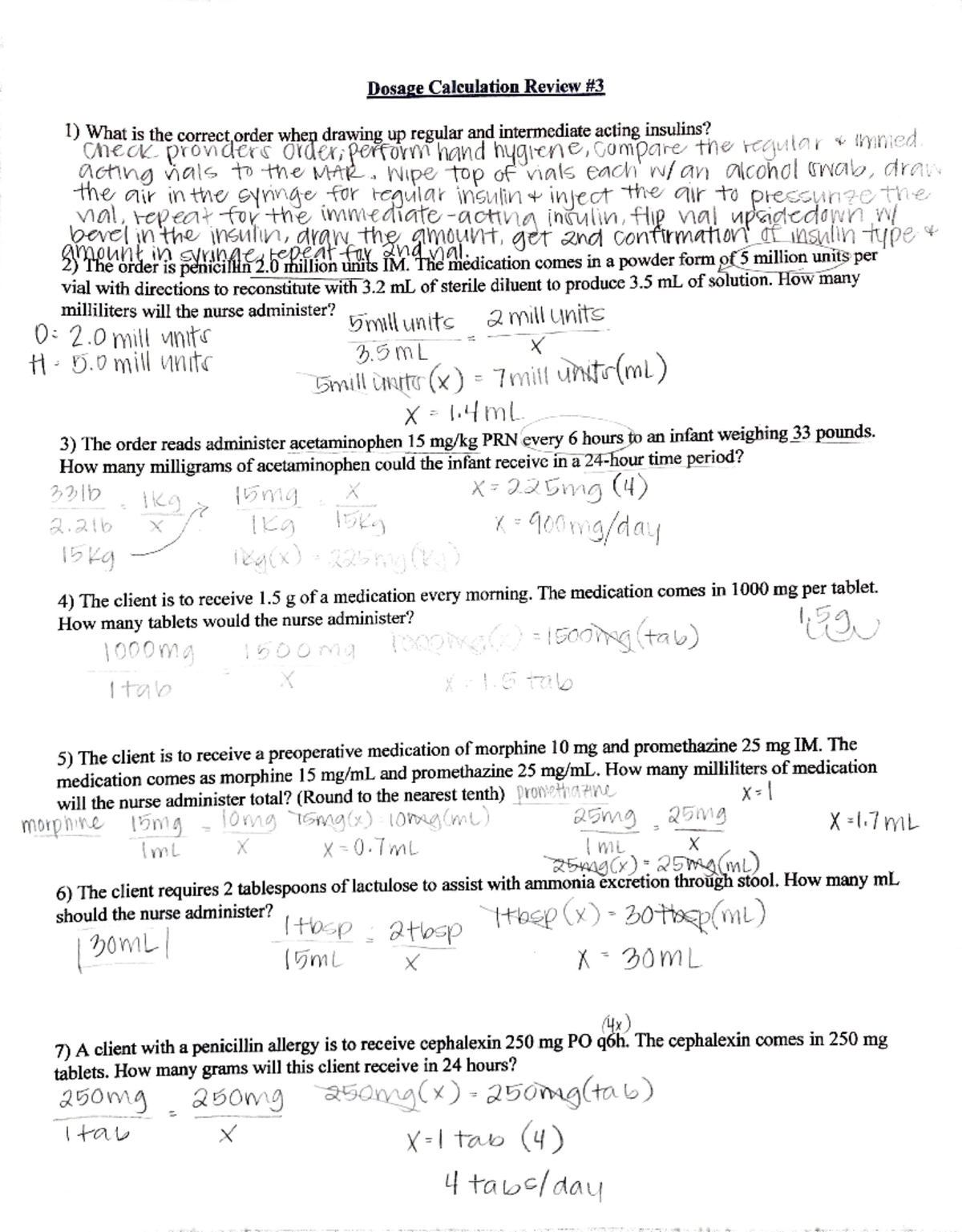 Dosage calculations practice questions - BIOL 431 - Studocu