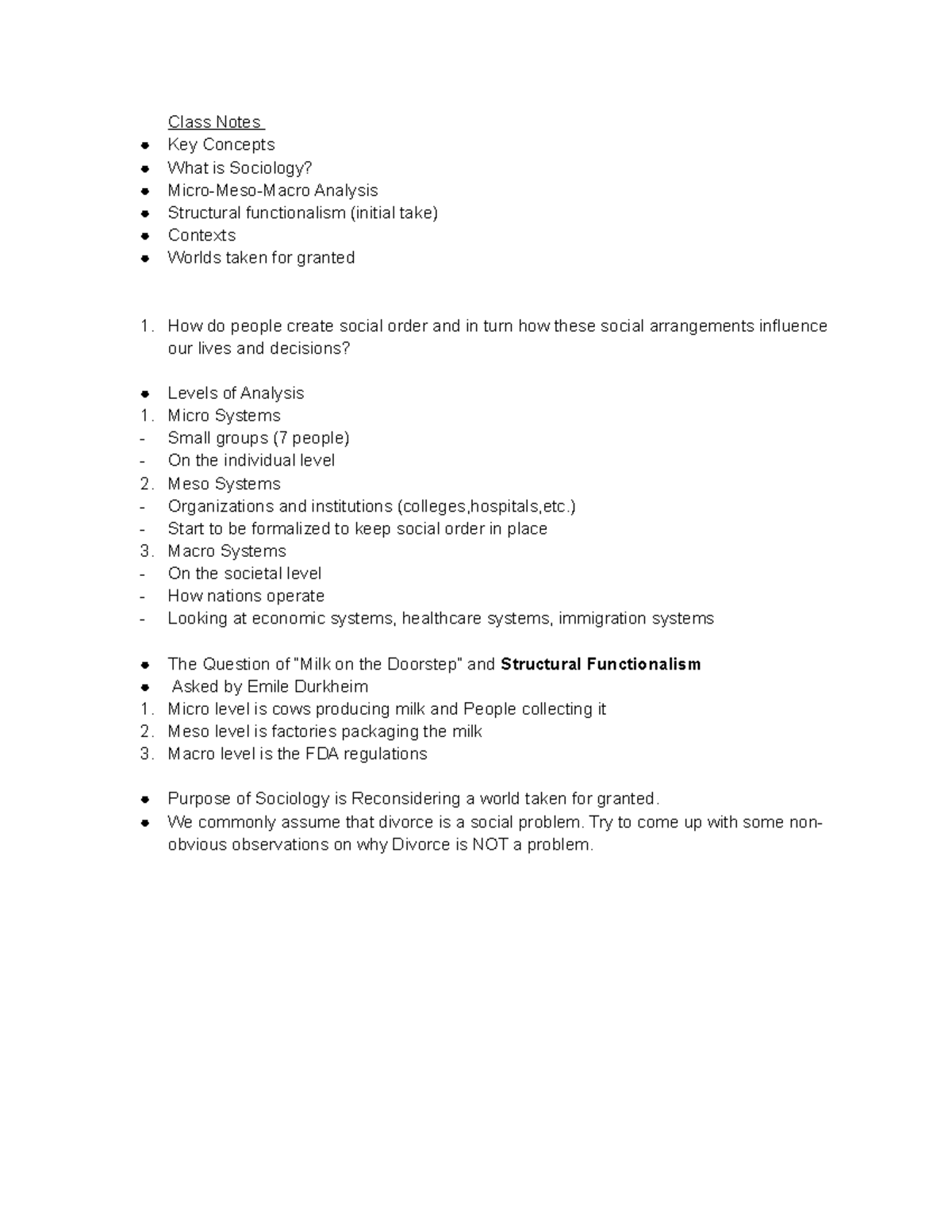 8 24 Intro to Soc - Class Notes from 8/24/2022 - Class Notes Key ...