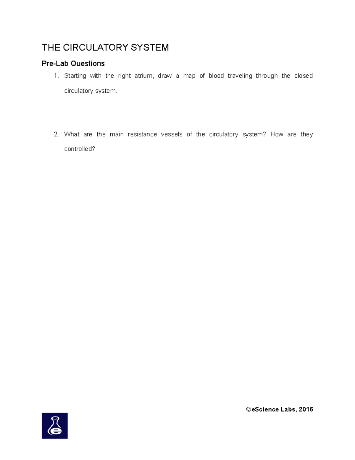 Circulatory - Practice lab questions - THE CIRCULATORY SYSTEM Pre-Lab ...