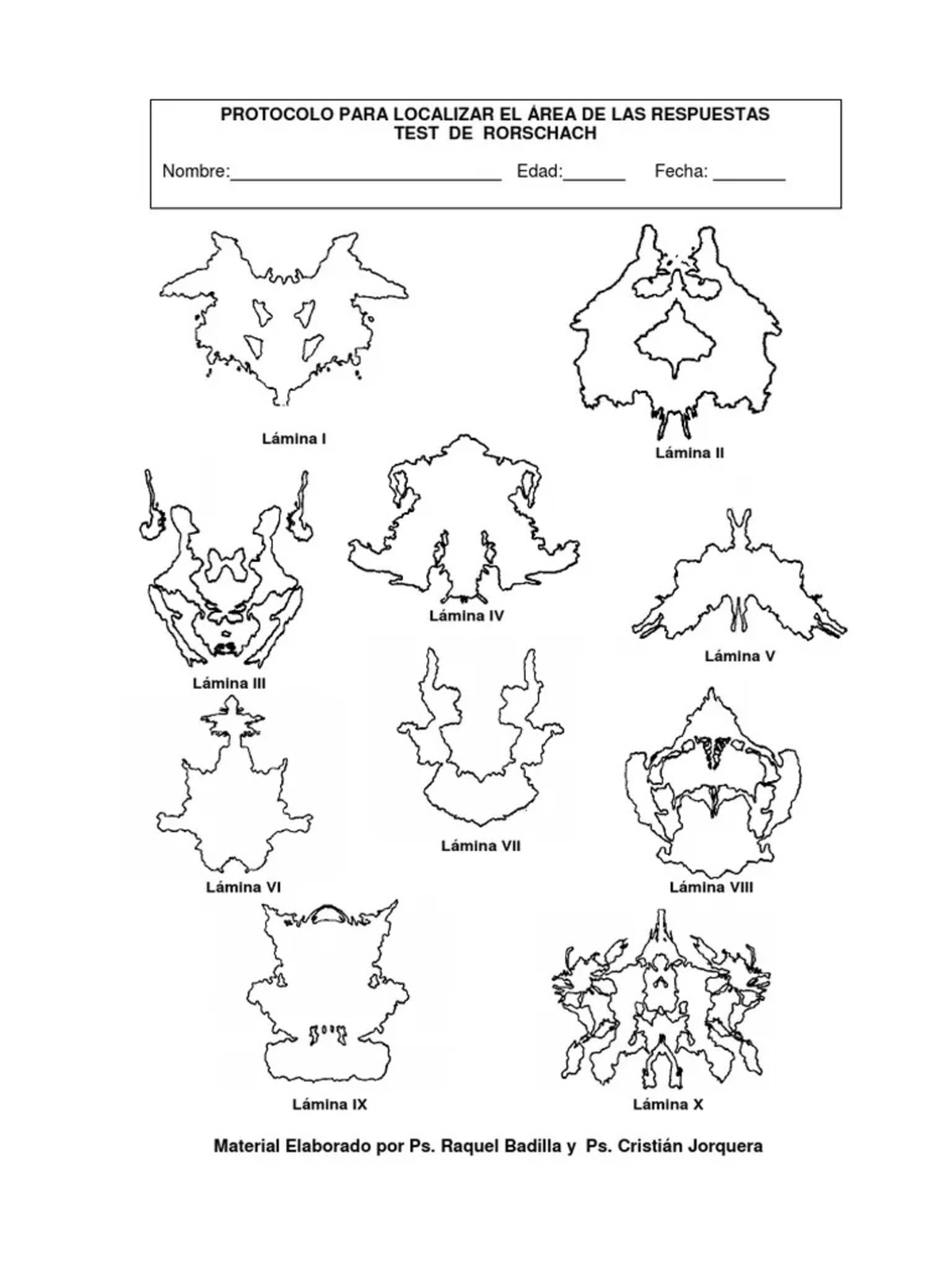 Localizador Rorschach - Técnicas Proyectivas II - Studocu