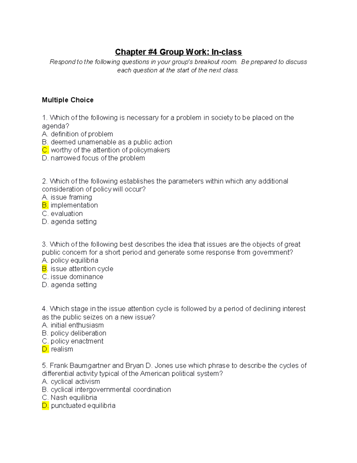 Chapter#4 online questions(done) - Chapter #4 Group Work: In-class ...