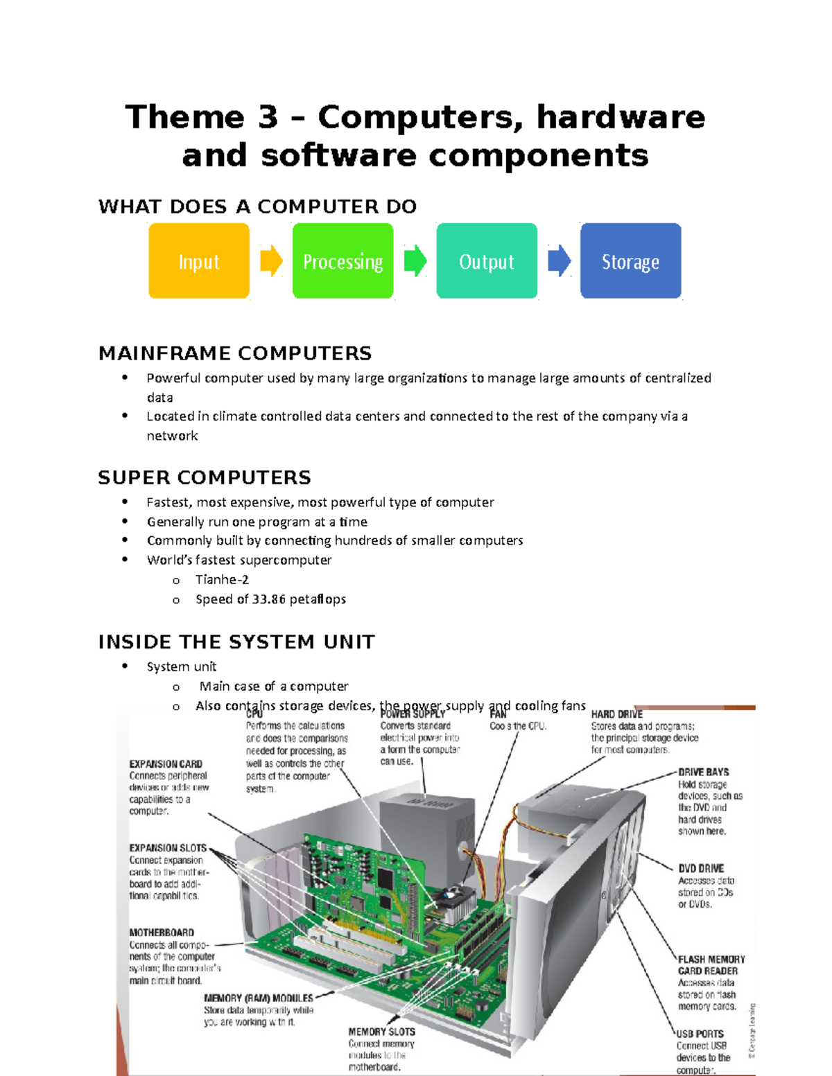 Theme 3 - Summary Information and communication technology - Theme 3 ...