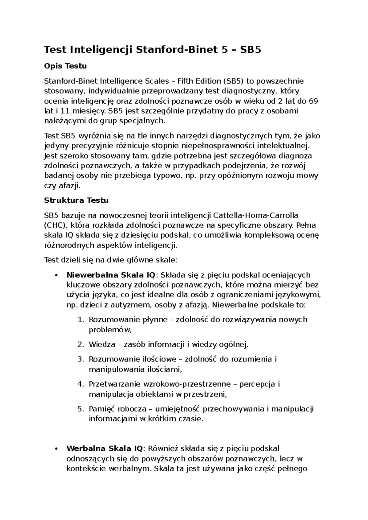SB5- opis - opis sb5 diagnoza inteligencji dzieci - Test Inteligencji ...