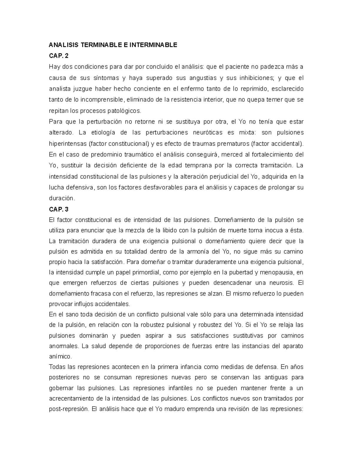 Analisis Terminable E Interminable - ANALISIS TERMINABLE E INTERMINABLE ...