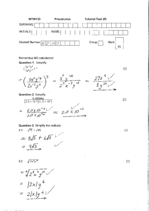 Semester Test 1 2023 - WTW 133 - UP - Studocu