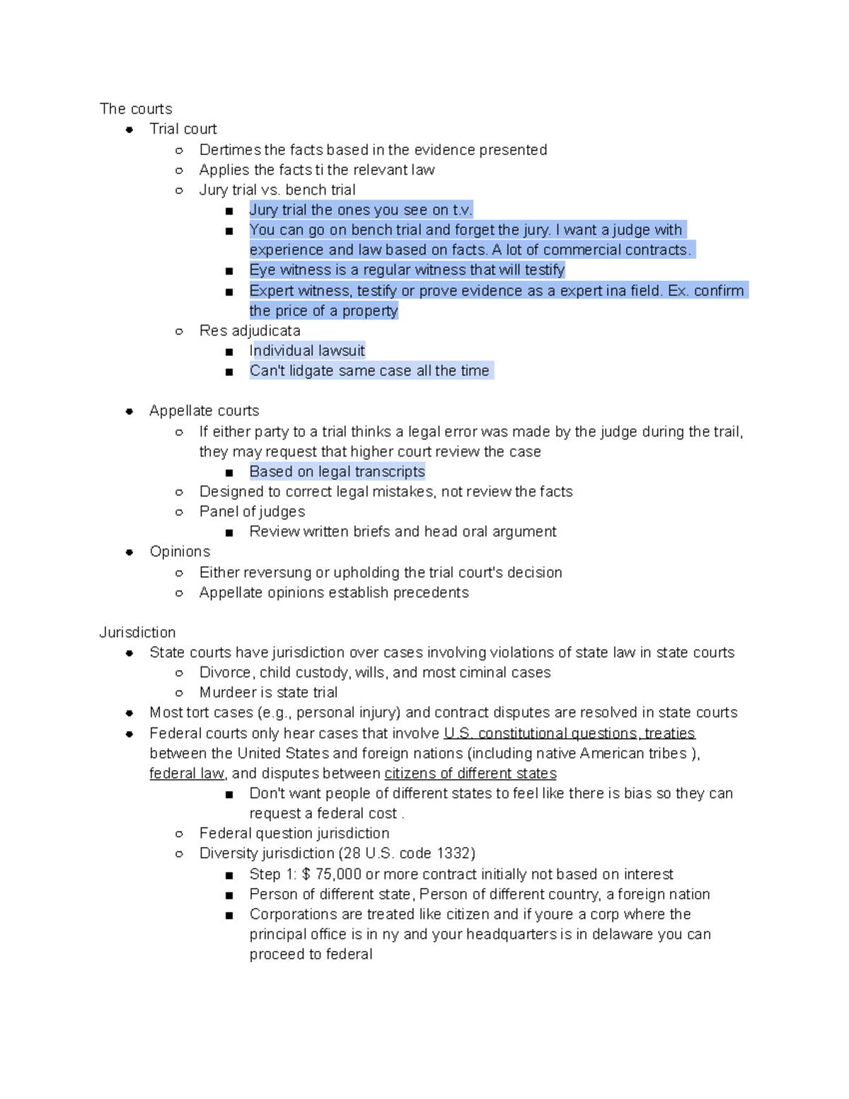 Res 3000 8 30 - notes - The courts Trial court Dertimes the facts based ...