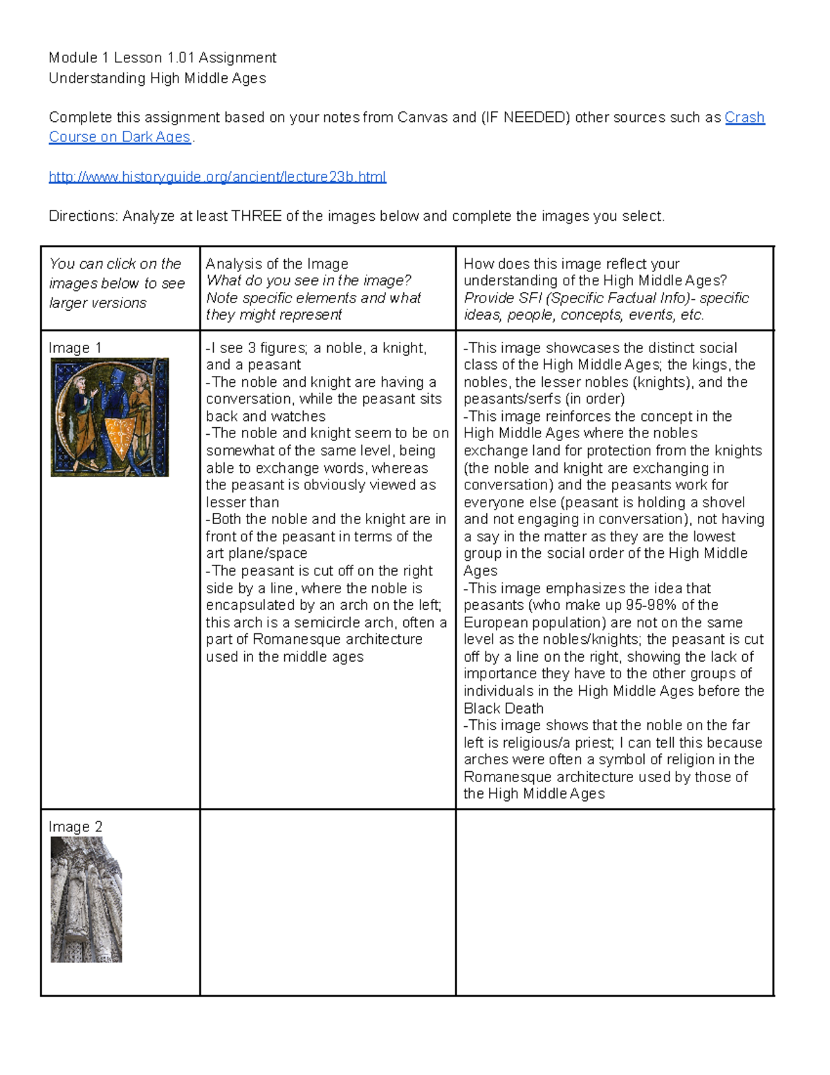 Understanding High Middle Ages-1 - Module 1 Lesson 1 Assignment ...