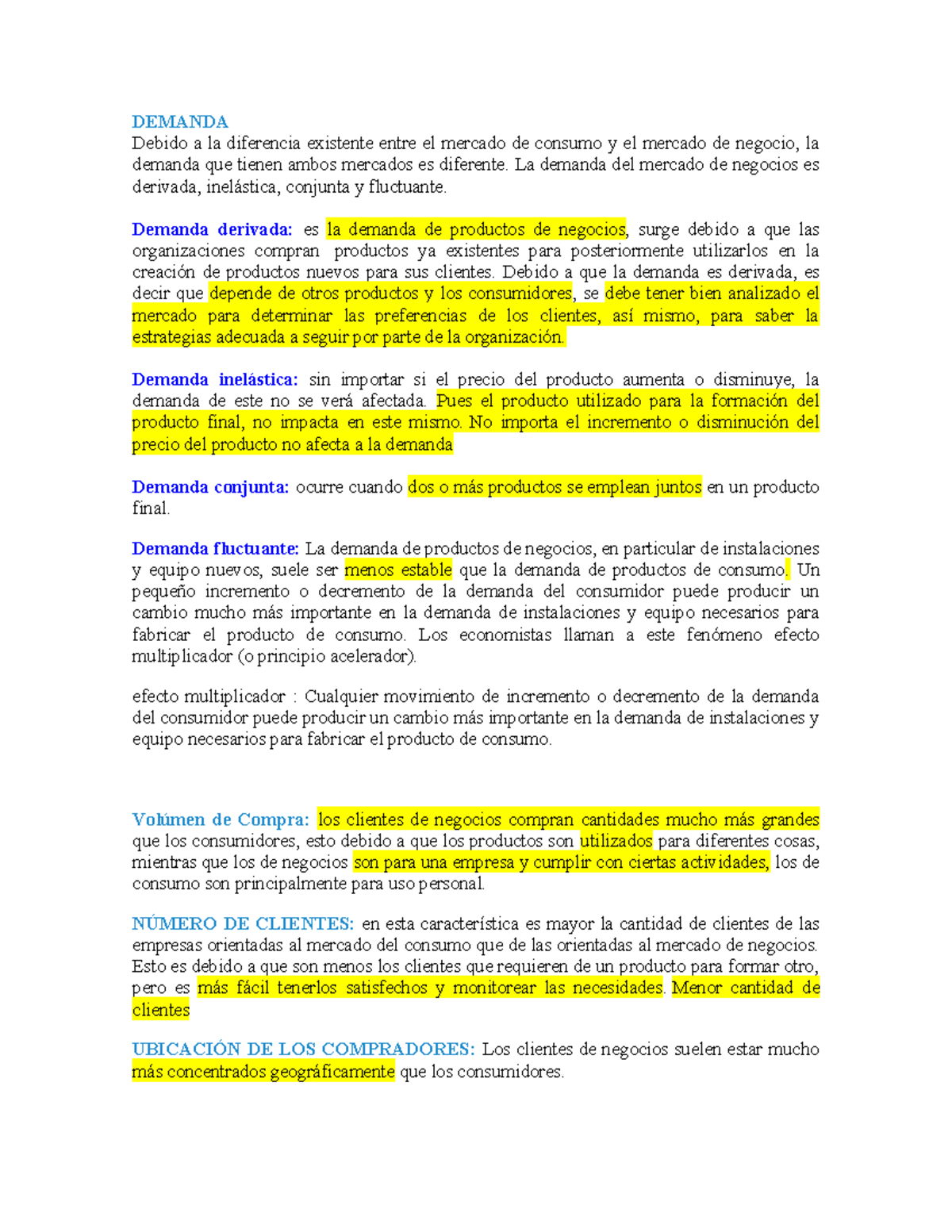 Demanda - DEMANDA Debido a la diferencia existente entre el mercado de ...