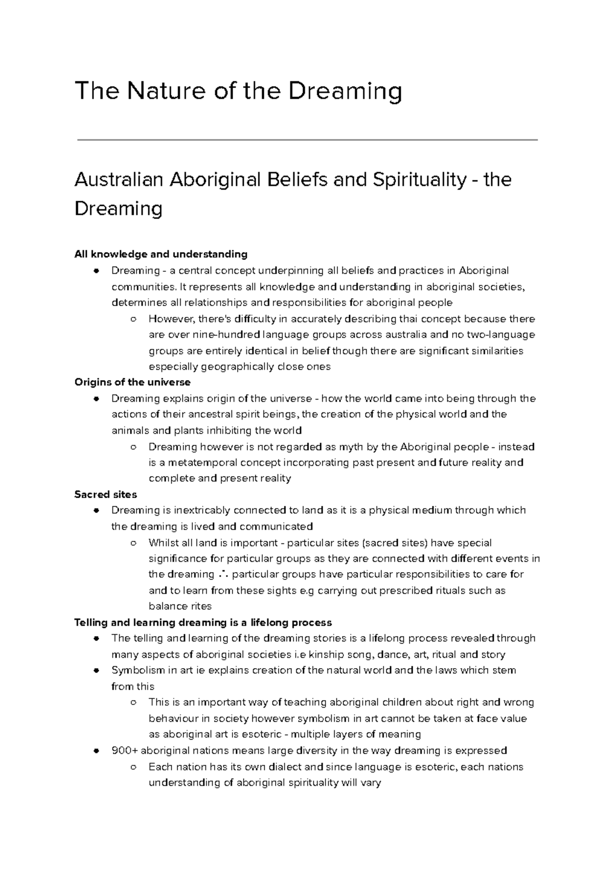 The Nature of the Dreaming - The Nature of the Dreaming Australian ...