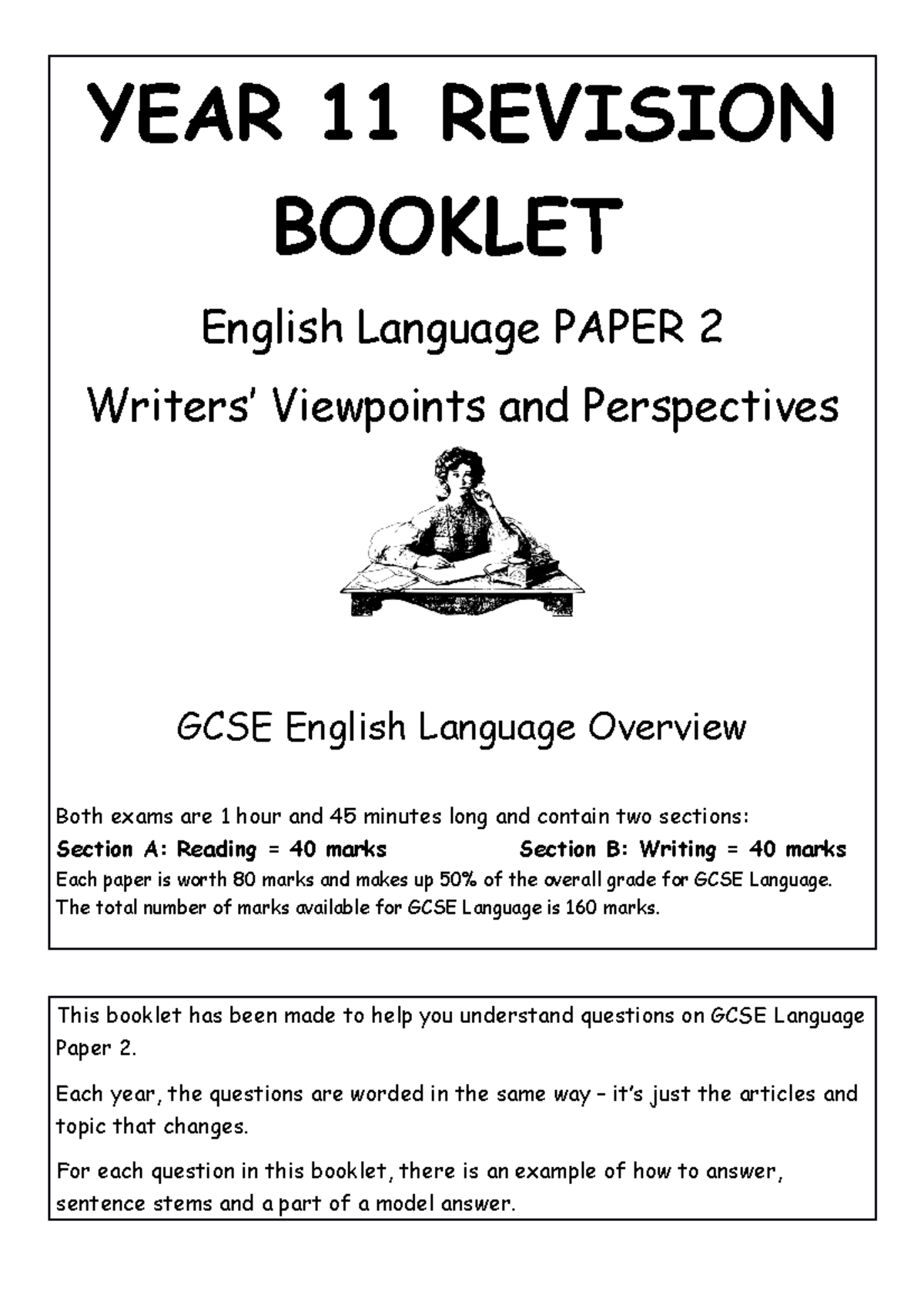 Paper 2 revision booklet - YEAR 11 REVISION BOOKLET English Language ...