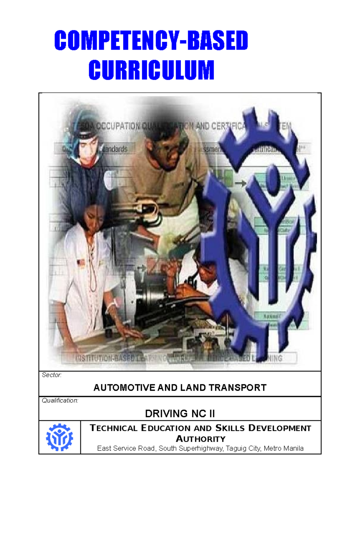 Driving-nc-ii-cbcdoc compress - COMPETENCY-BASED CURRICULUM Sector ...