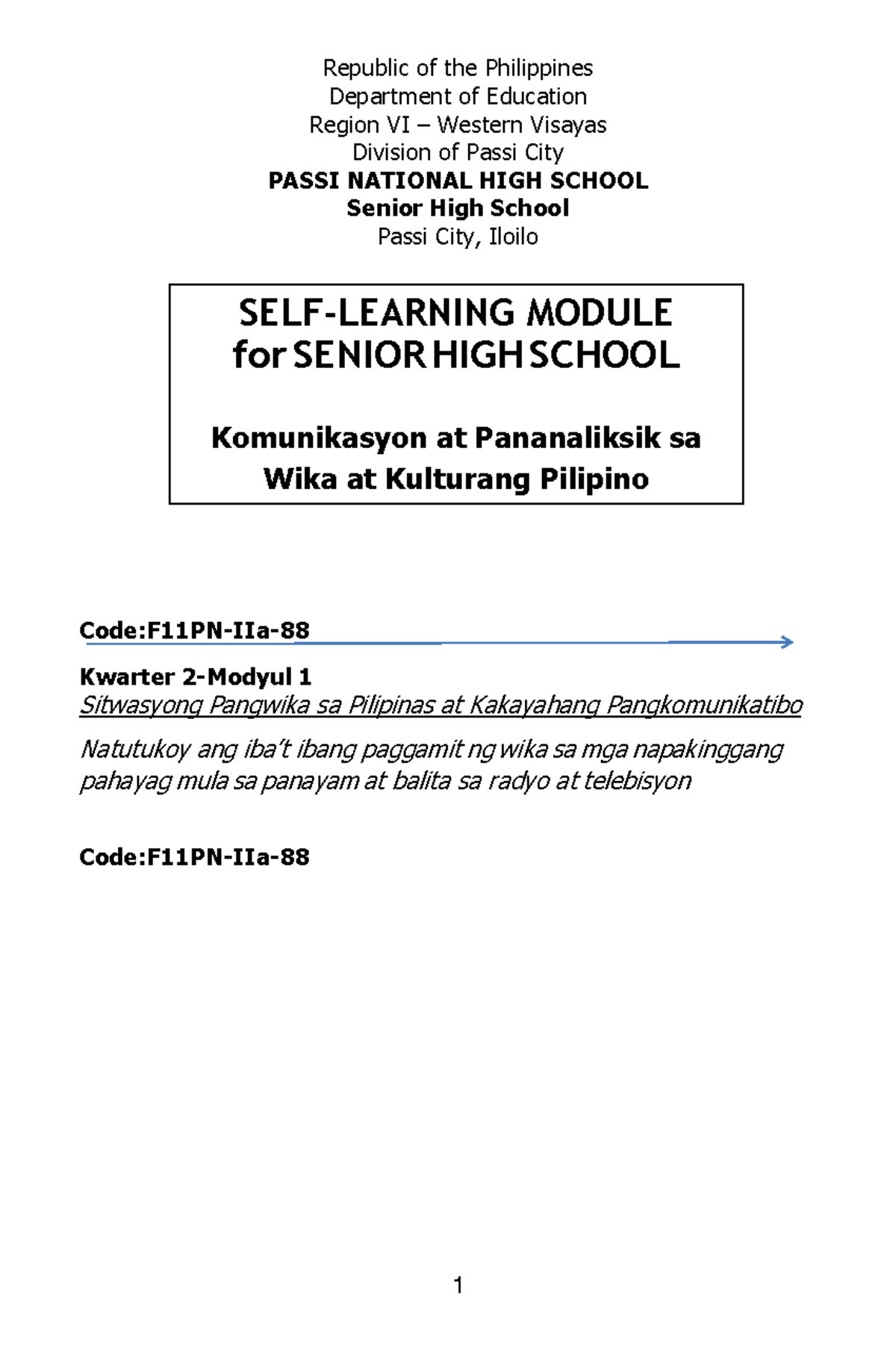 Kom Pan Q2W1 KomPan Self Learning Modules for School Year 2020-2021 ...