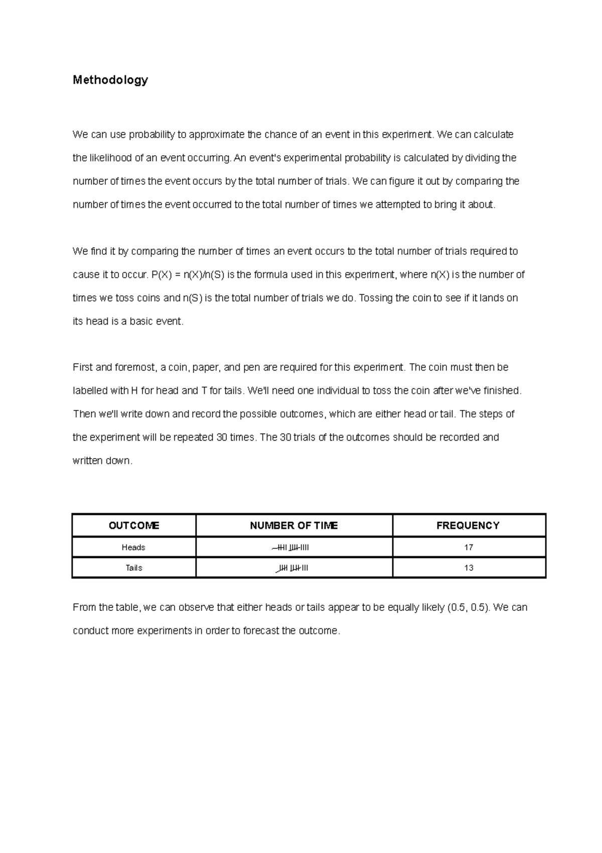 Methodology - this is a example test so i can get free premium so don't ...