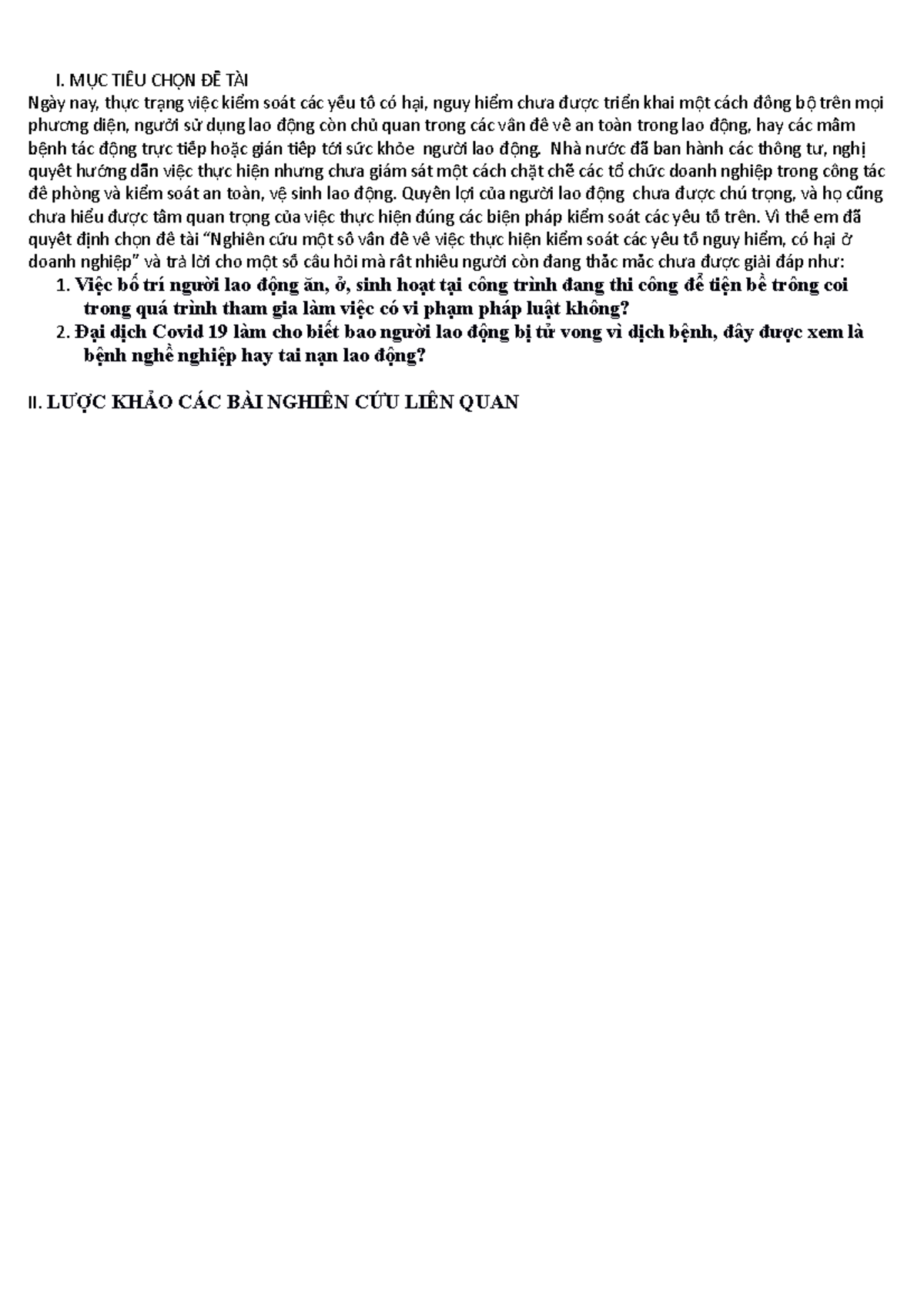 21- Bài thu hoạch cá nhân - I. M ỤC TIÊU CH ỌN ĐÊỀ TÀI Ngày nay, th c tr ng vi c ki m soát các ...