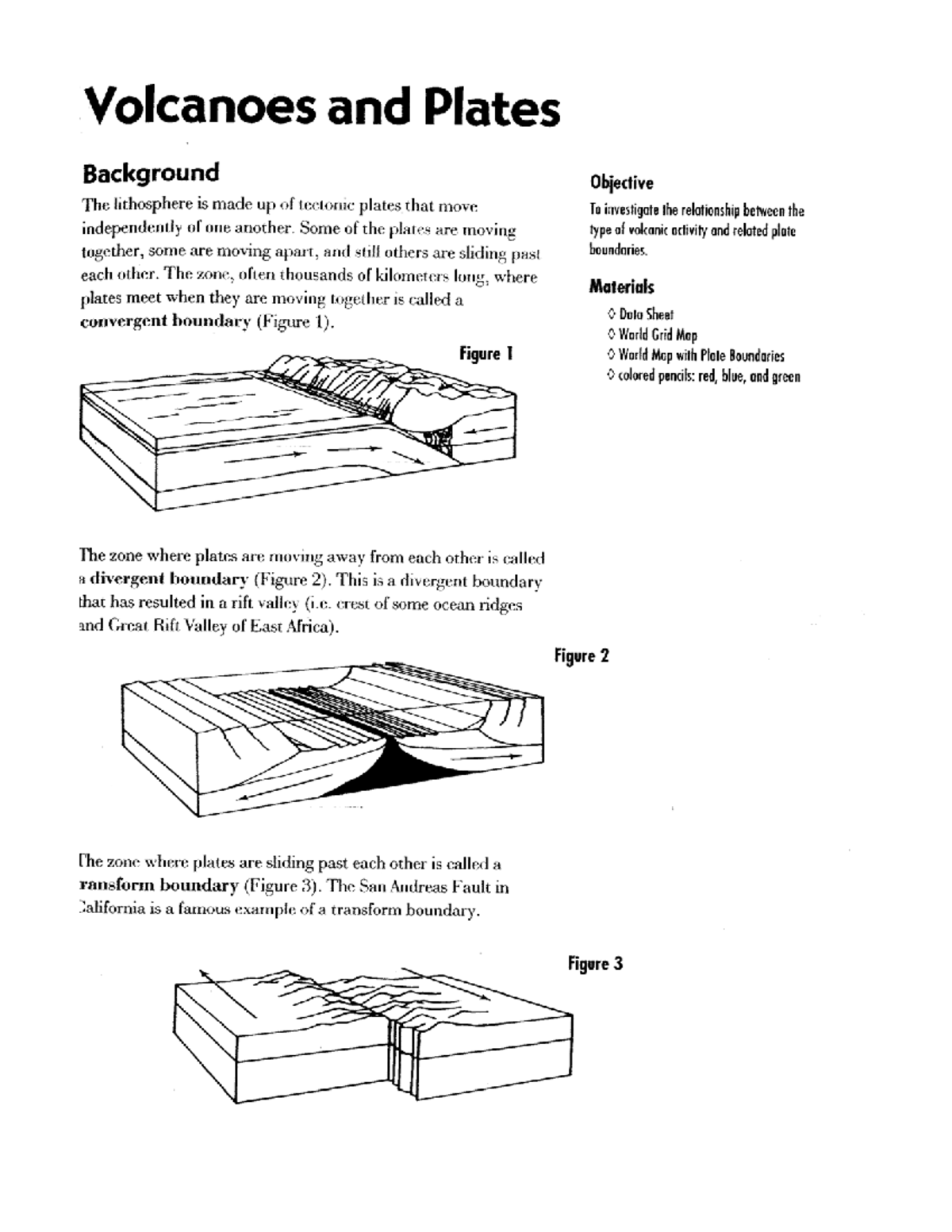Volcanoes and Plates Lab - Studocu